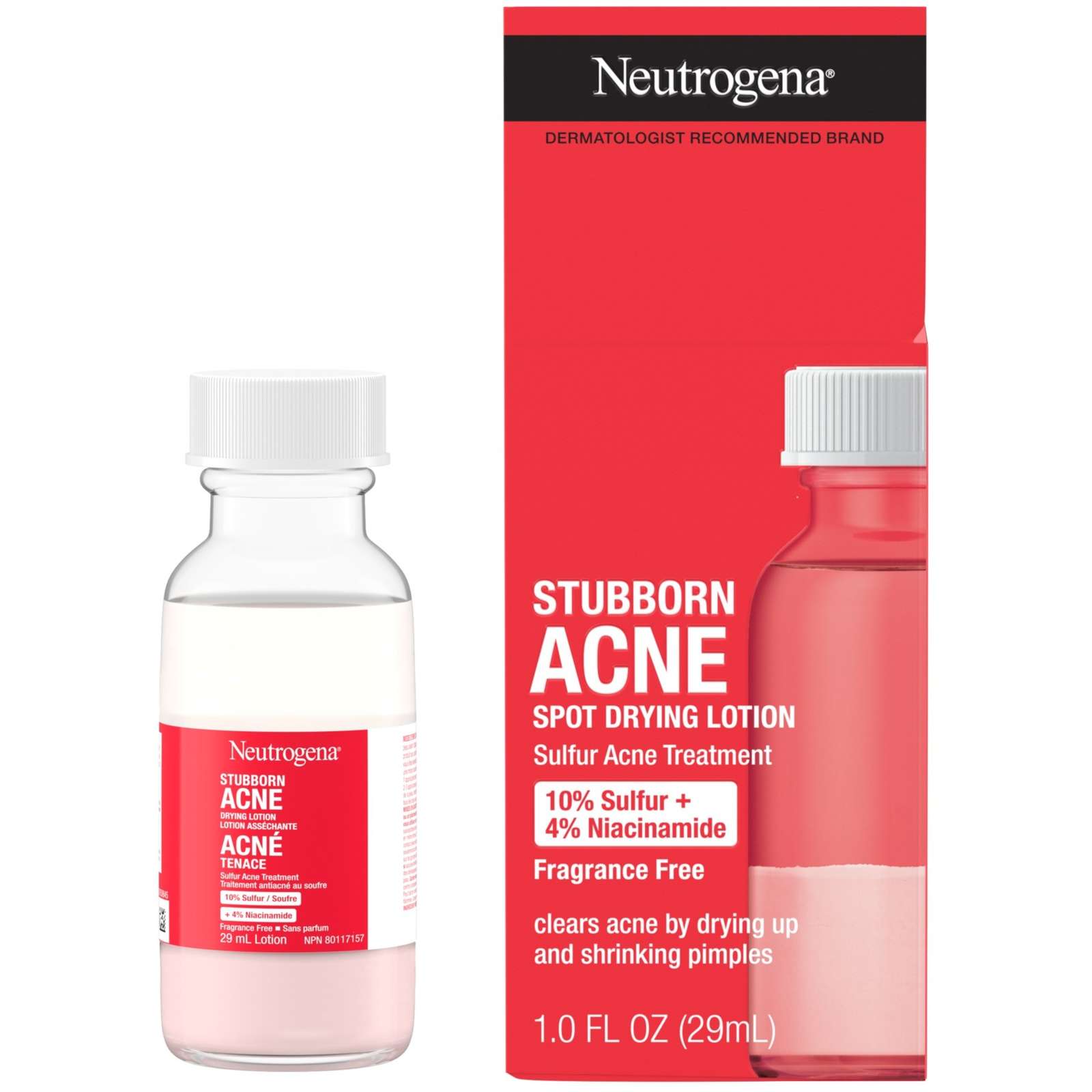 Stubborn Acne Drying Lotion Niacinamide Sulfur NEUTROGENA